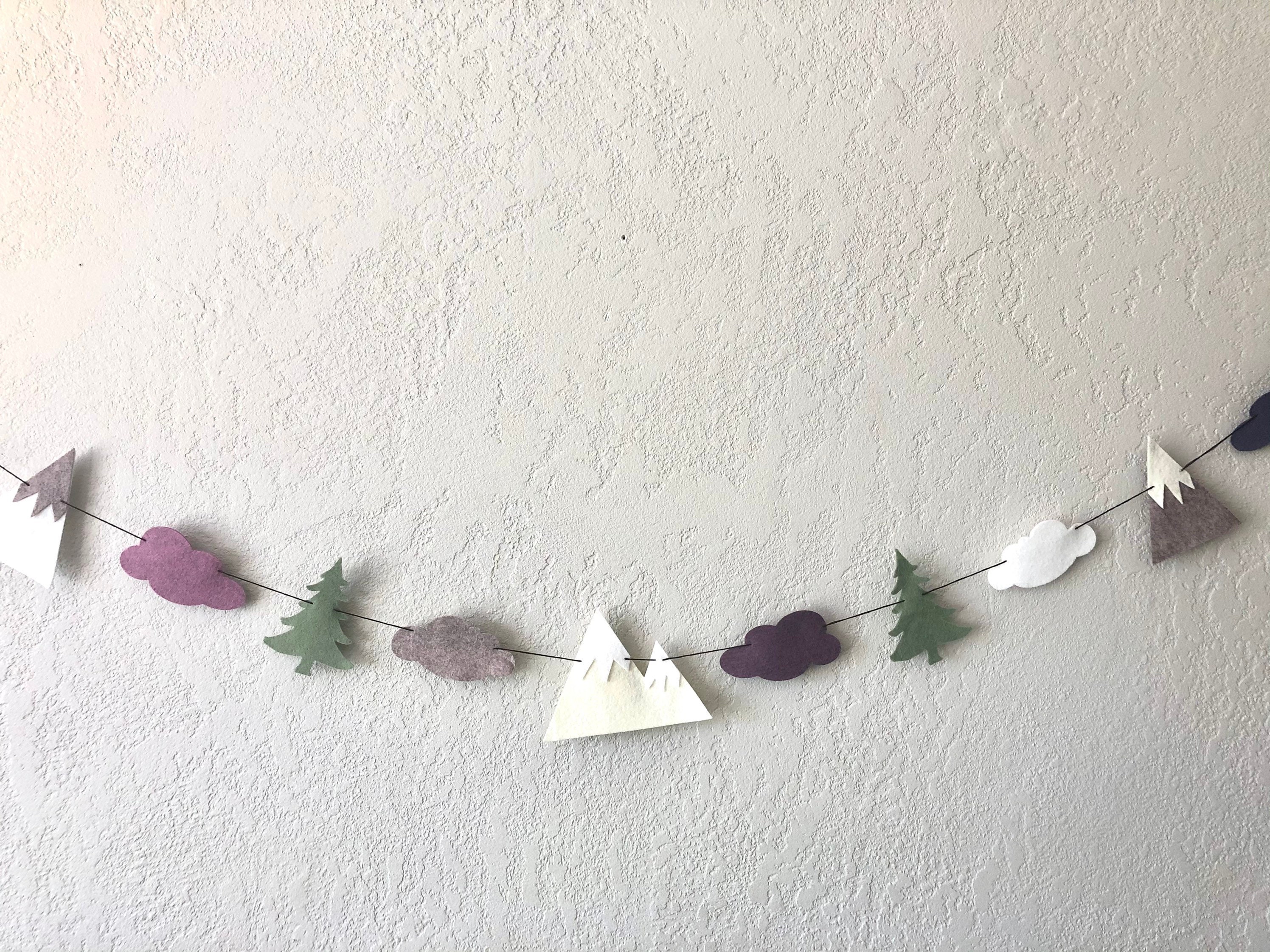 Felt Mountain Woodland Banner Forest Nursery Decor Rustic - Etsy