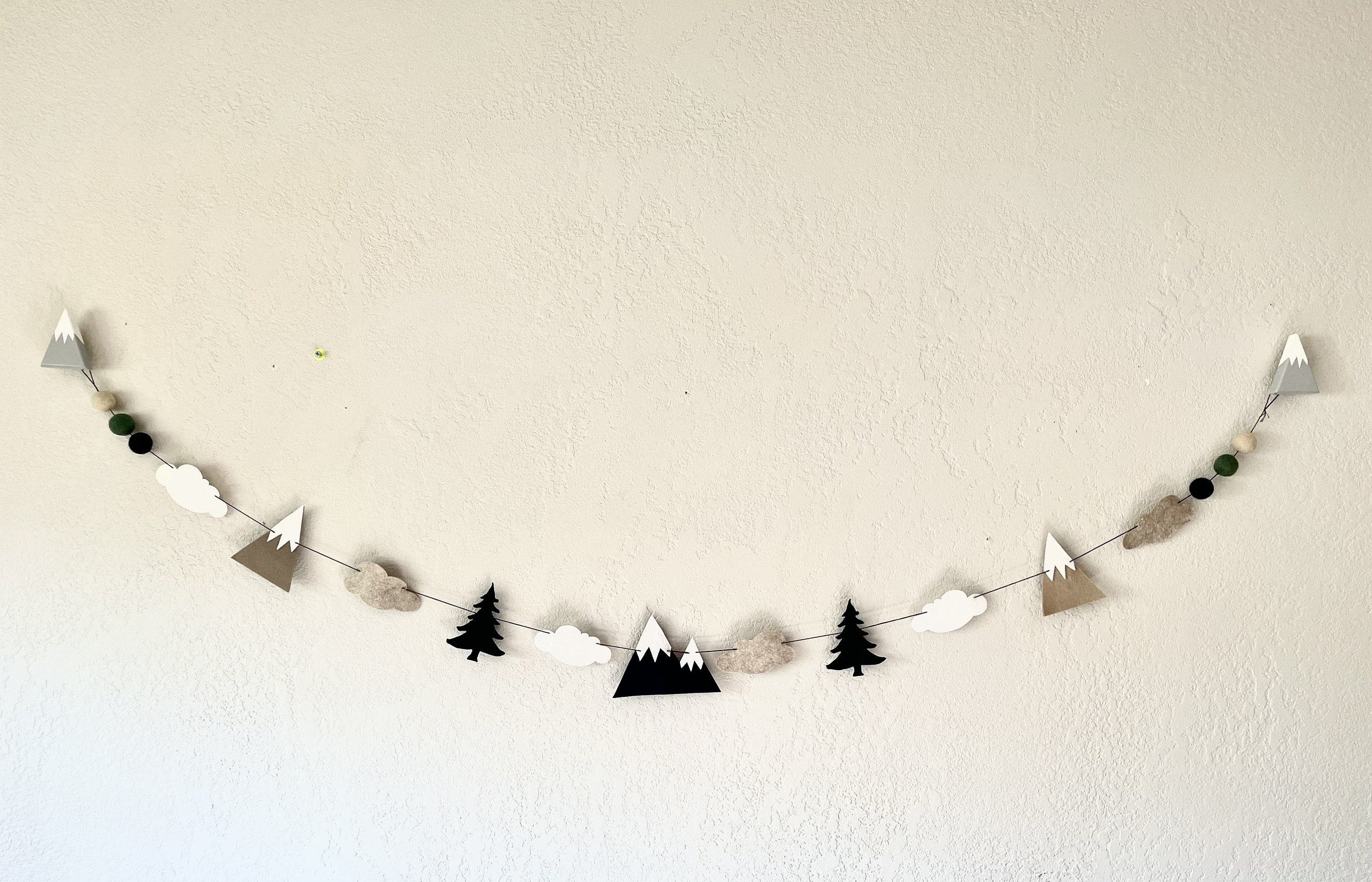 Felt Woodland Mountain Banner Forest Nursery Decor Rustic - Etsy