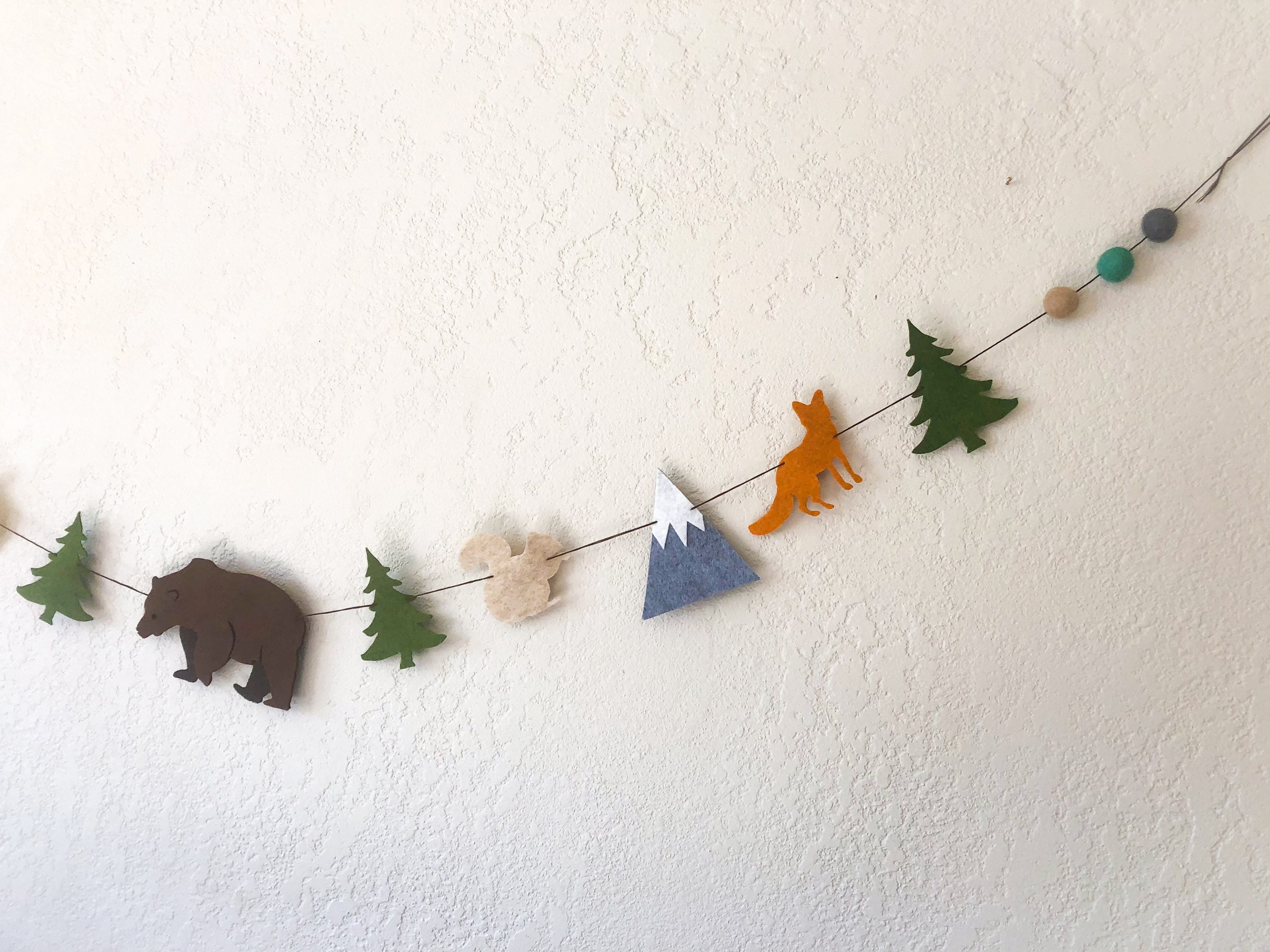Felt Woodland Animal Banner Mountain Forest Nursery Bunting - Etsy