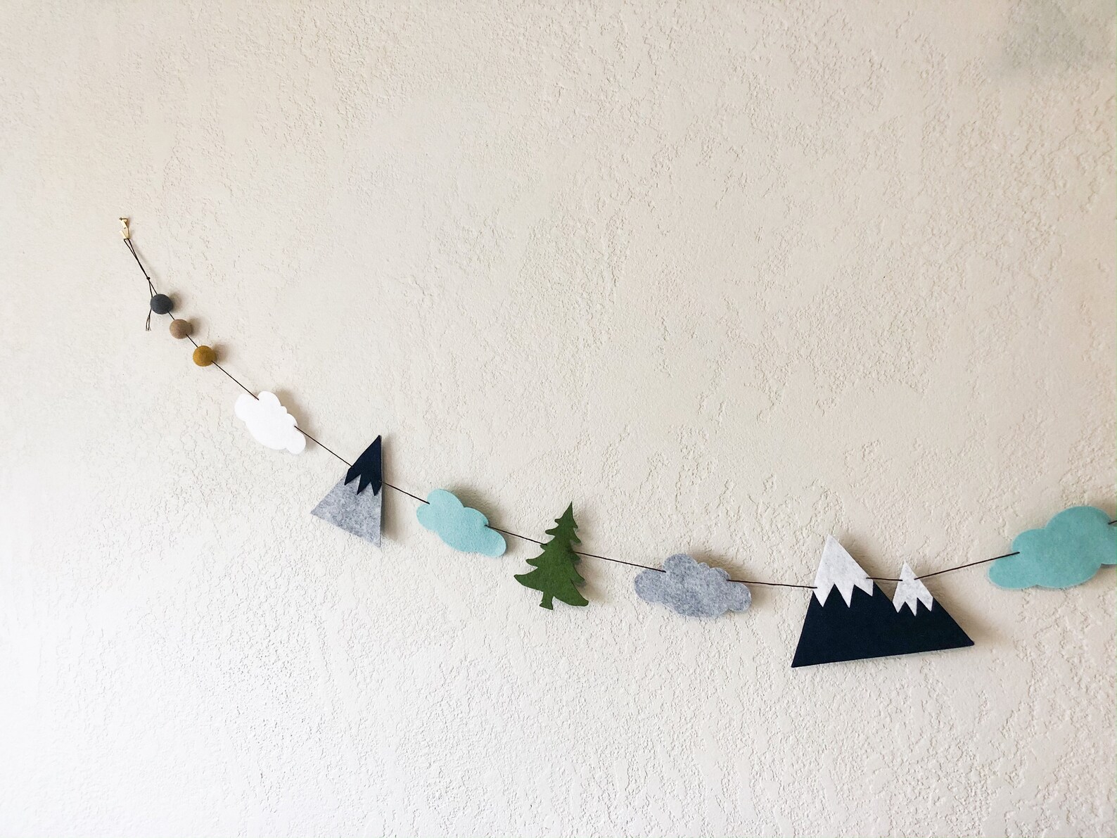 Felt Woodland Mountain Banner Forest Nursery Decor Rustic - Etsy