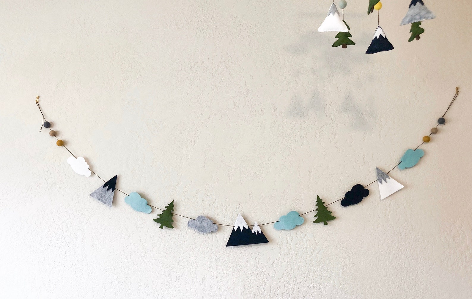 Felt Woodland Mountain Banner Forest Nursery Decor Rustic | Etsy