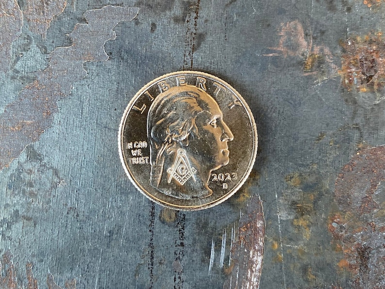 Hand Stamped 25-cent Masonic Coin - Freemason Quarter Dollar Coin - Etsy