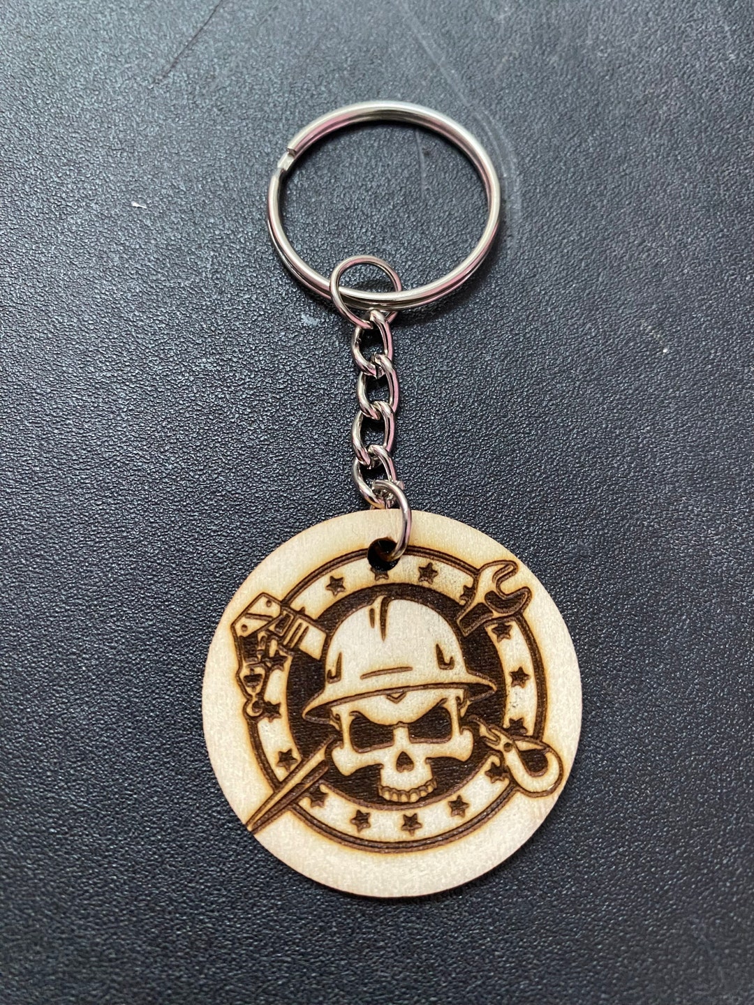 Rigger Wood Keychain Iron Worker Wooden Keychain - Etsy