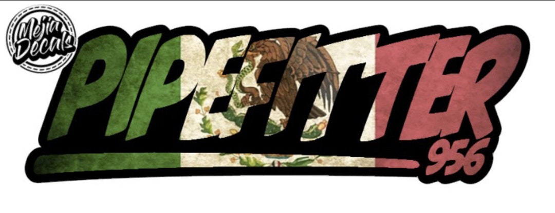 Pack of 5 Pipefitter 956 México Flag - Water Proof Vinyl Sticker, Vinyl ...