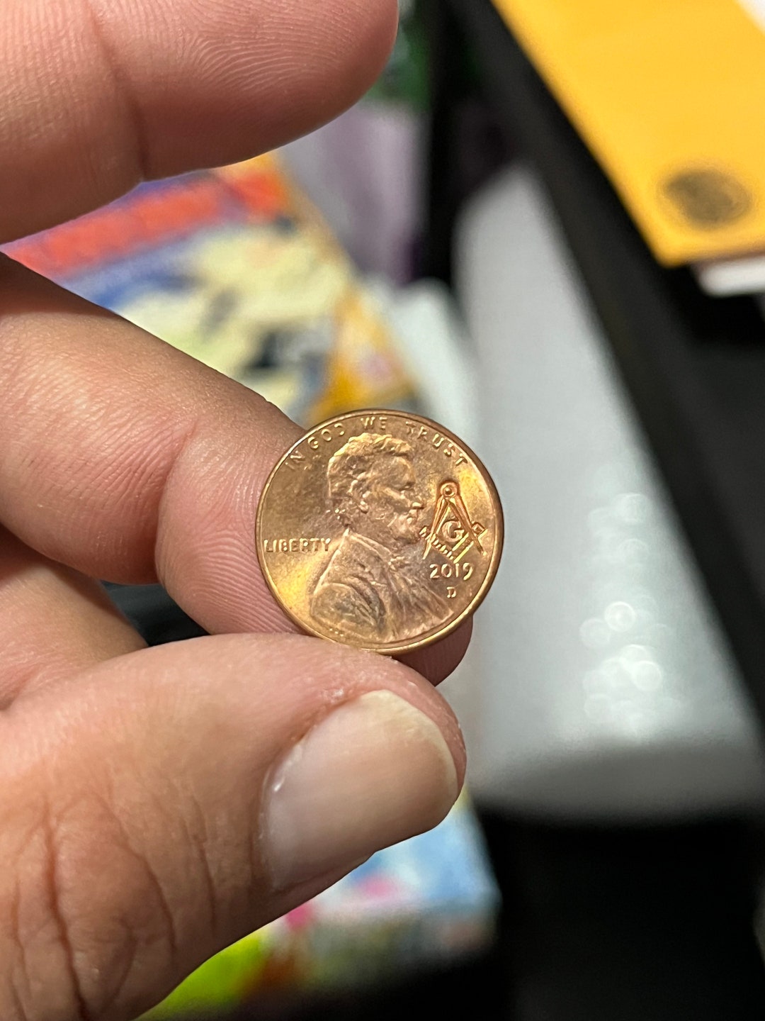 Hand Stamped Penny Masonic Coin - Freemason Penny Coin - Etsy