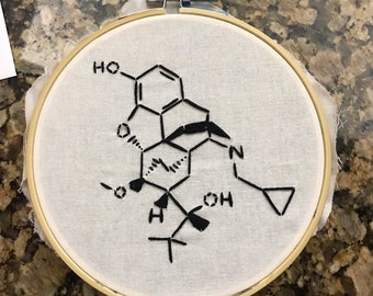 Caffeine Molecule Embroidery Hoop Wall Art - Etsy