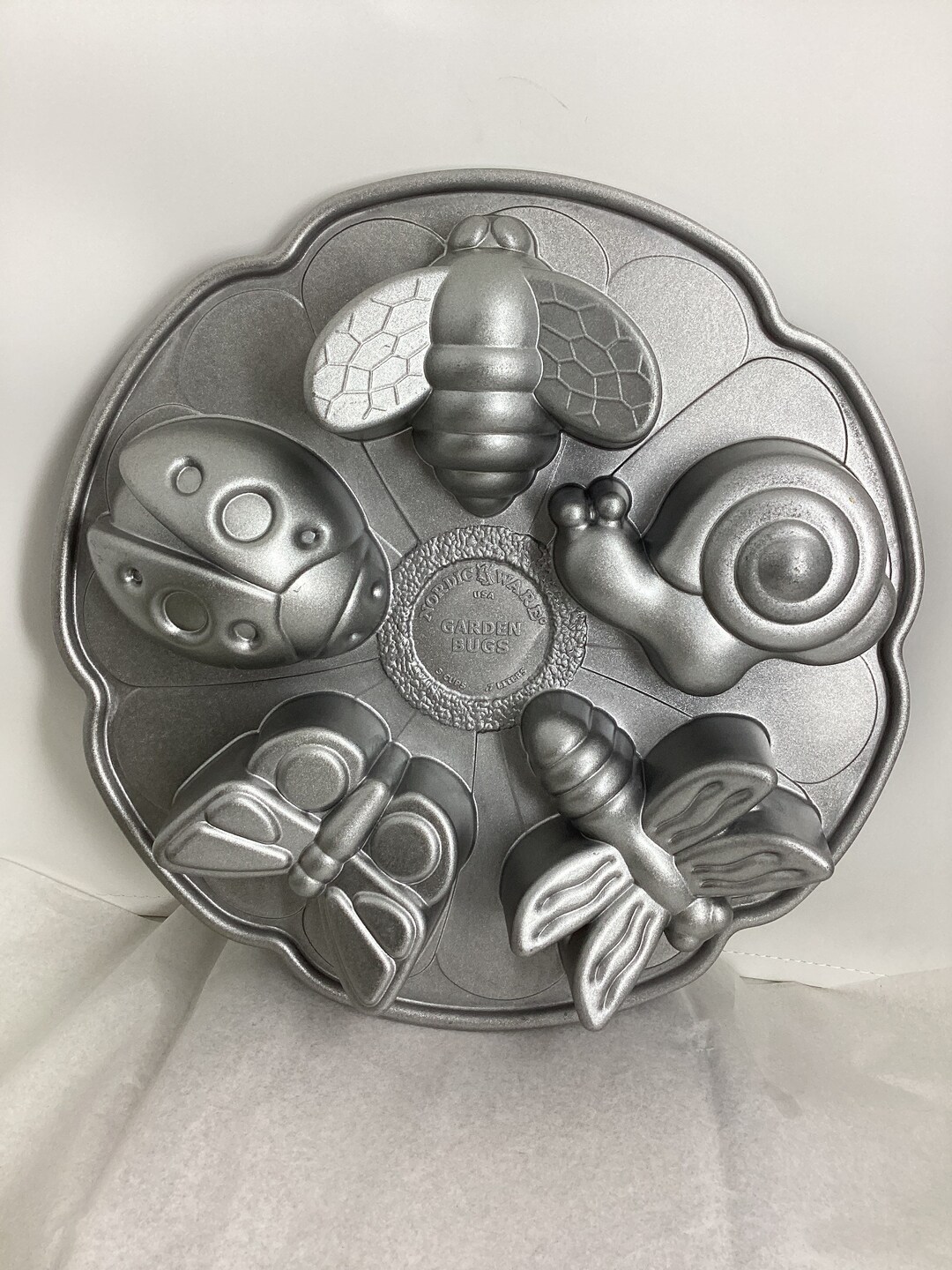 Vtg Nordic Ware GARDEN BUGS Cake Muffin Pan Jello MOLD Cast Aluminum ...