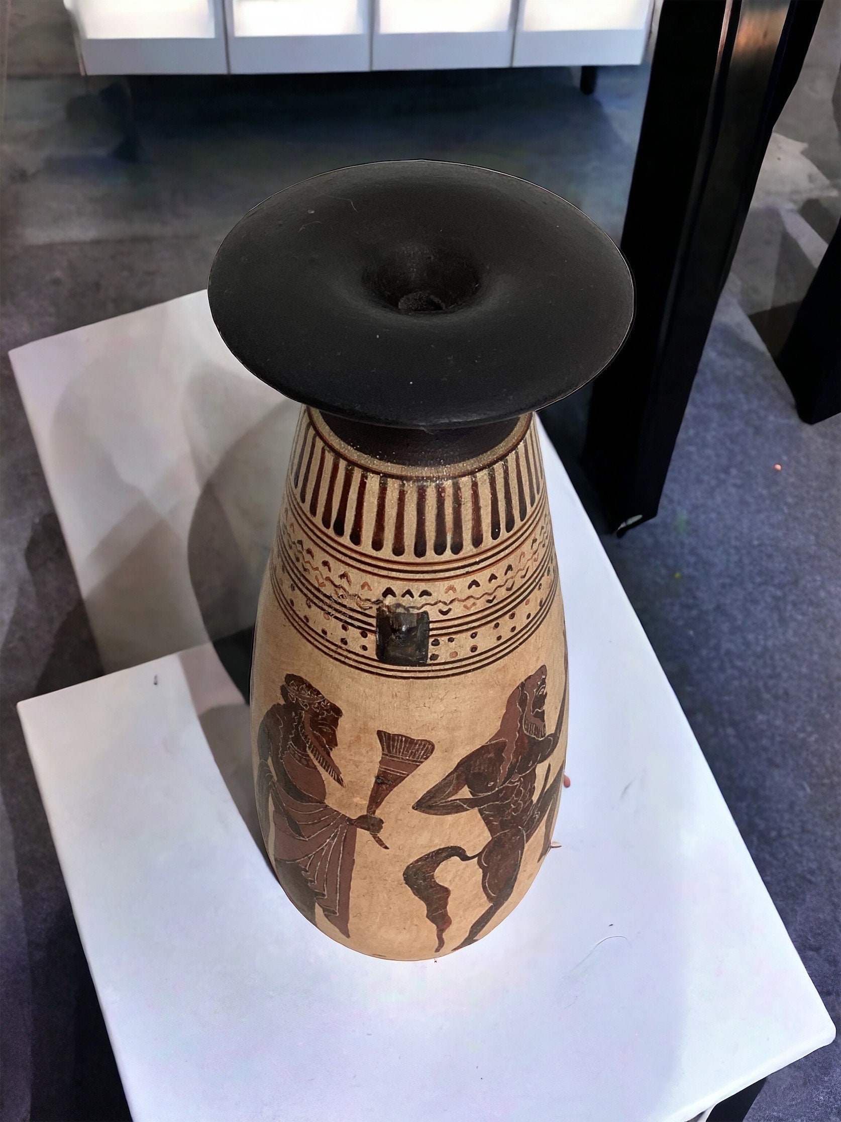 Vintage Greek Phallic Vase Satyr Pursuing Maenad - Etsy