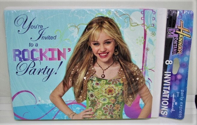 Vintage Hannah Montana Hallmark Party Invitations Miley Cyrus Disney - Etsy