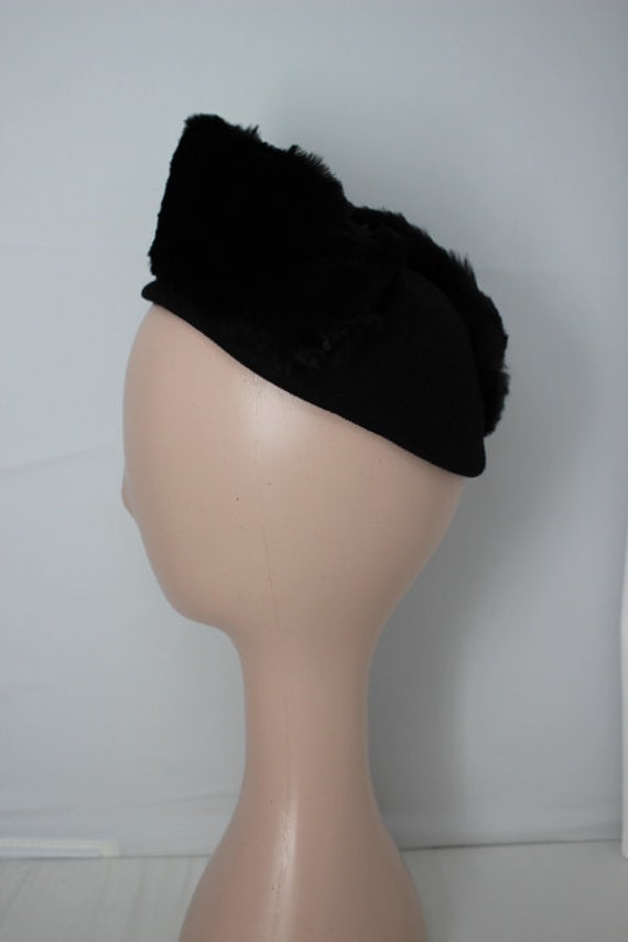 Vintage Womens 1940s Military Inspired Wool Rabbit Fu… - Gem