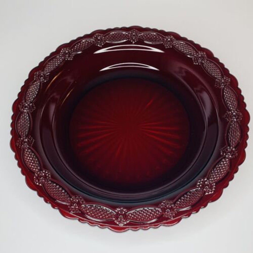 NOS Vintage 1876 Cape Cod Ruby RED PIE Plate Server Dish - Avon ...