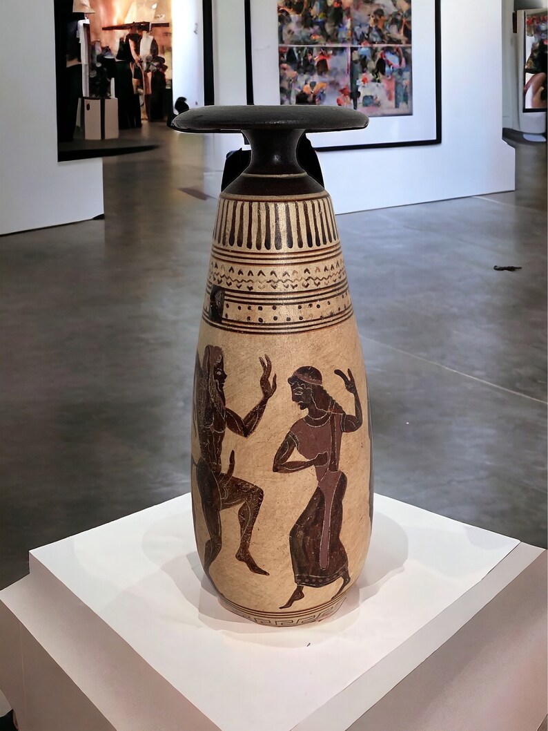 Vintage Greek Phallic Vase Satyr Pursuing Maenad - Etsy