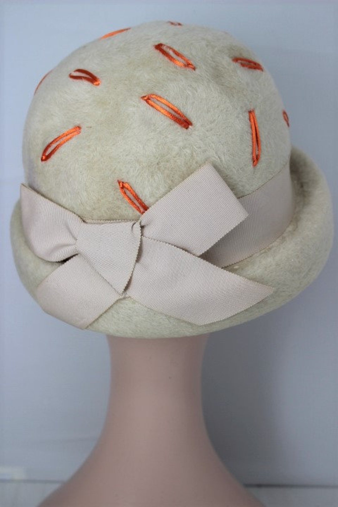 Vintage 1950 1960s Bellini NY Ivory Faux Fur Womens Derby Hat - Etsy