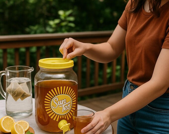 Vintage 1970s SUN TEA Container Dispenser - Etsy