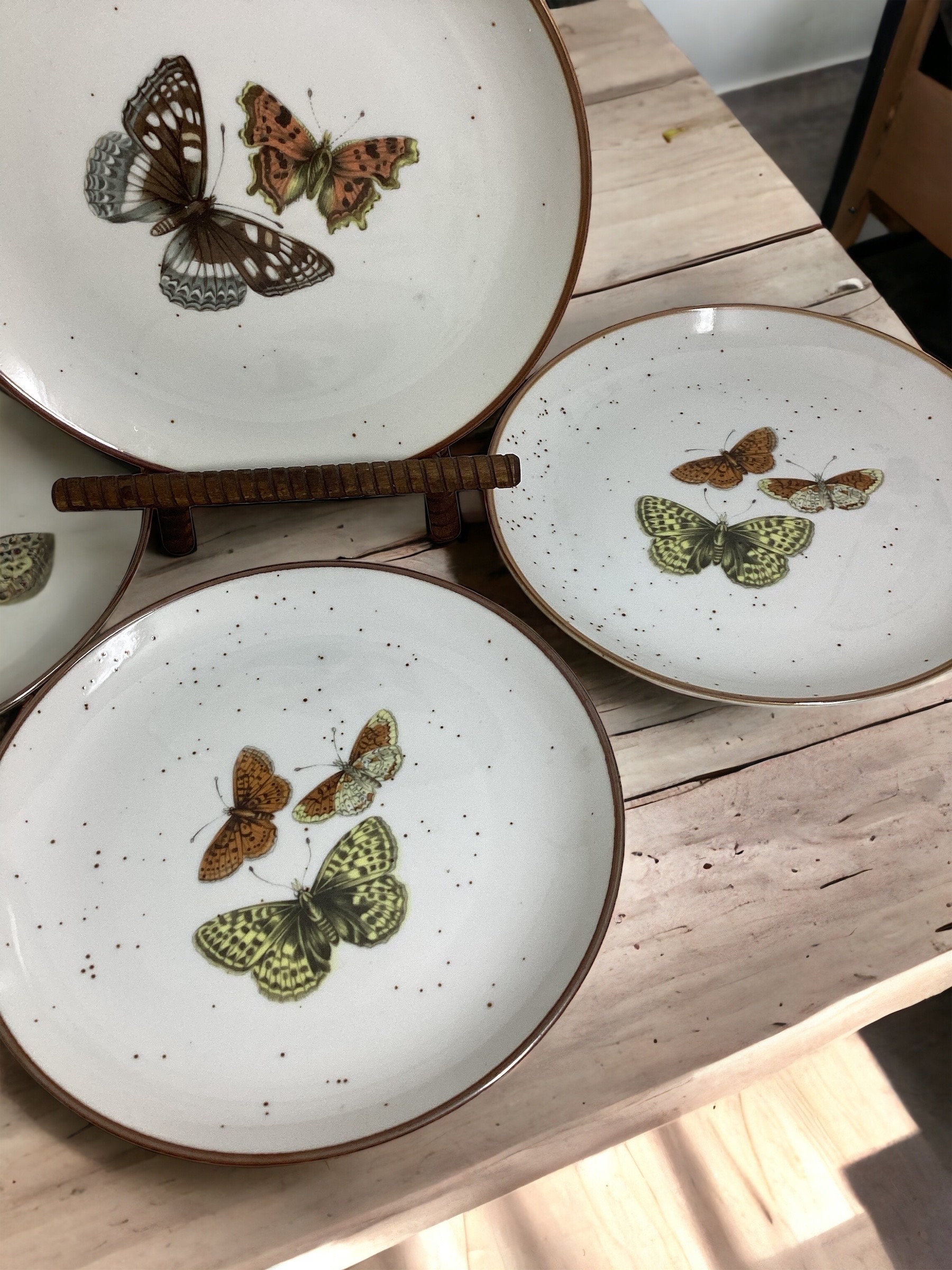 Vintage Pottery Barn Butterflies BUTTERFLY Luncheon Plates Set of 4 - Etsy