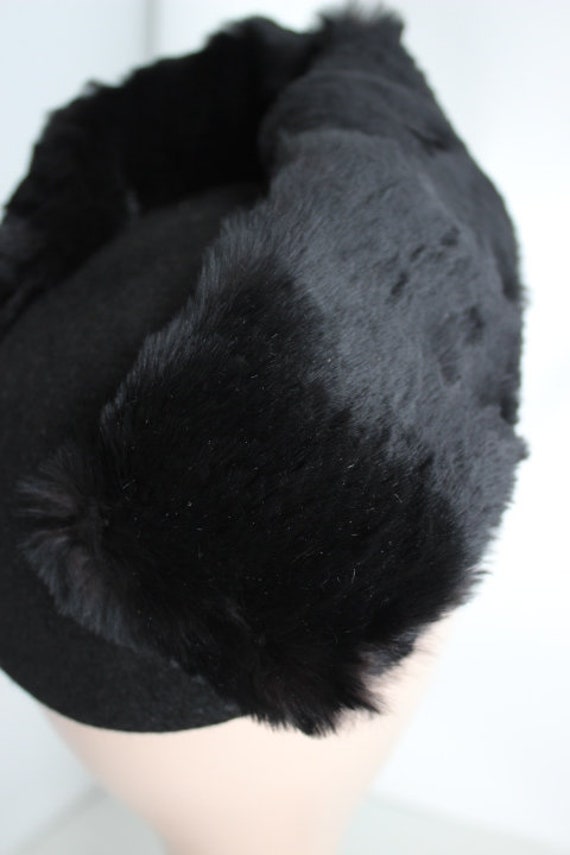 Vintage Womens 1940s Military Inspired Wool Rabbit Fu… - Gem