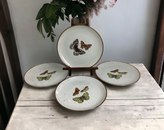 Vintage Pottery Barn Butterflies BUTTERFLY Luncheon Plates Set of 4 ...