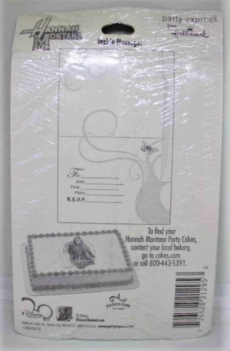Vintage Hannah Montana Hallmark Party Invitations Miley Cyrus Disney - Etsy