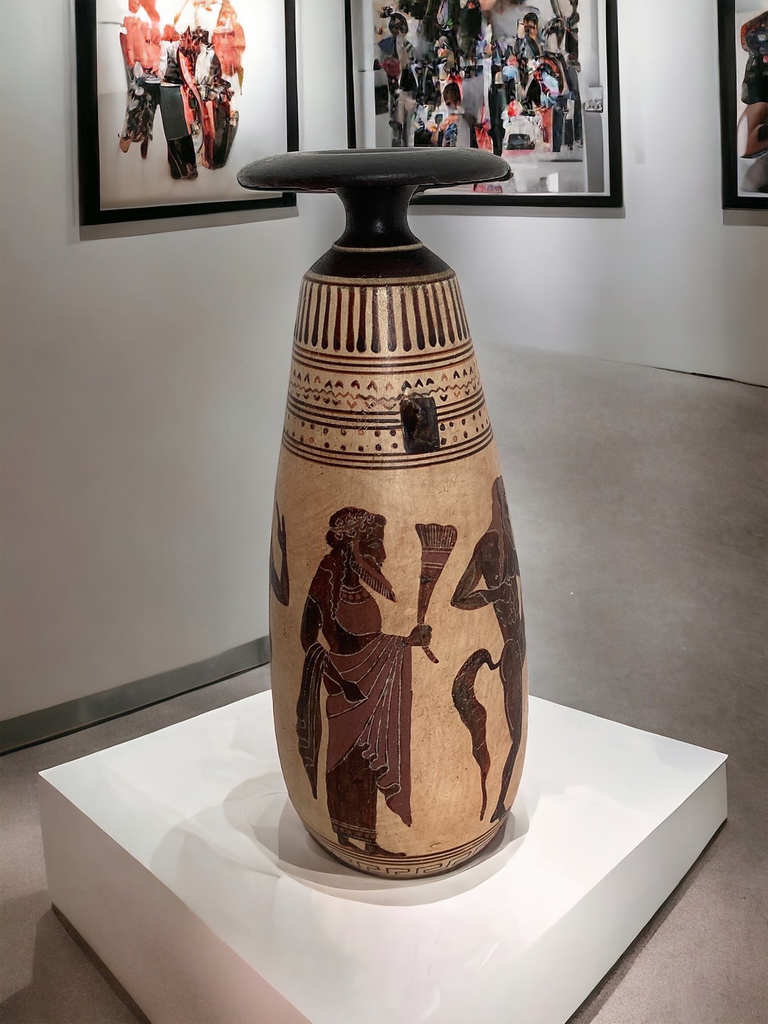 Vintage Greek Phallic Vase Satyr Pursuing Maenad - Etsy