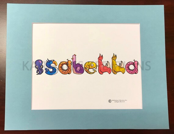 ISABELLA Baby Name Animal Alphabet Letter Nursey Wall Gift | Etsy