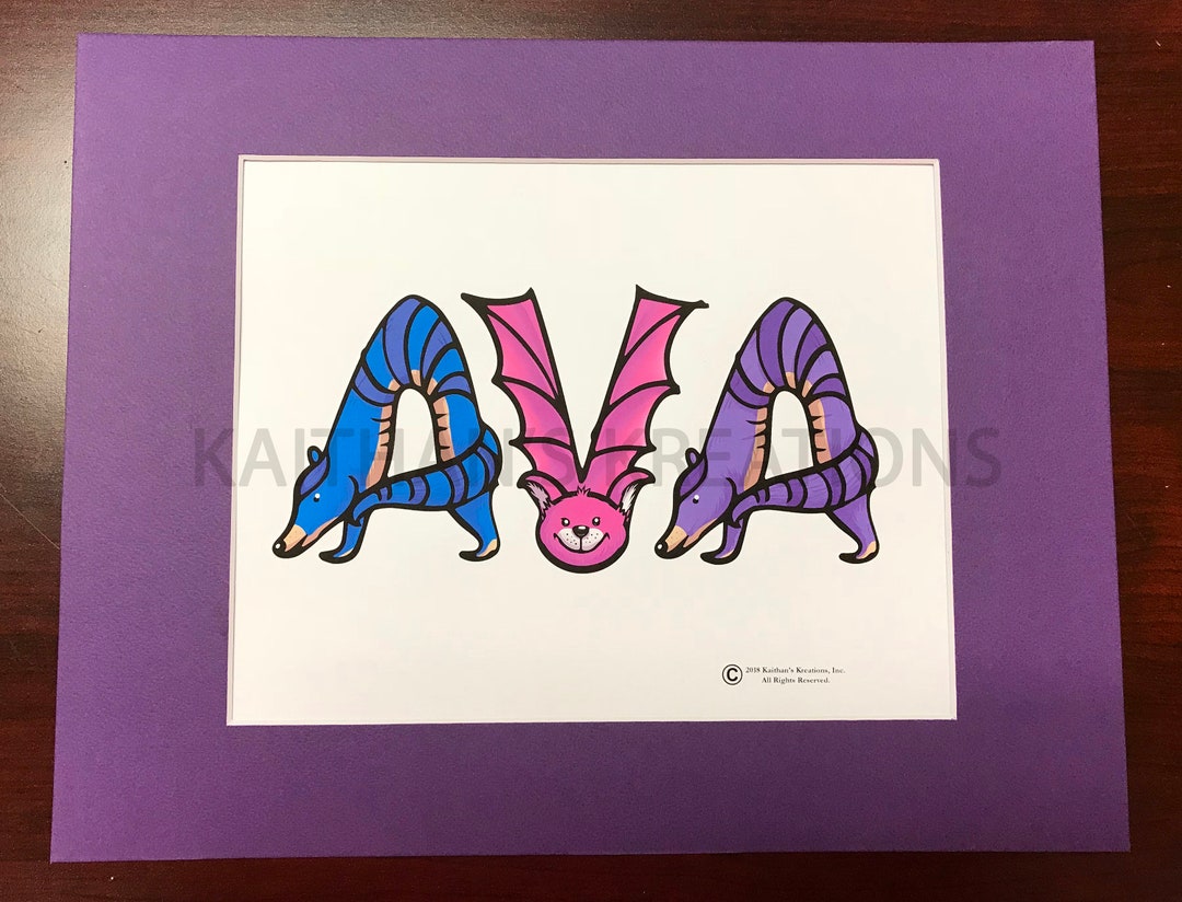 AVA Baby Name Animal Alphabet Letter Nursey Wall Gift Cute - Etsy