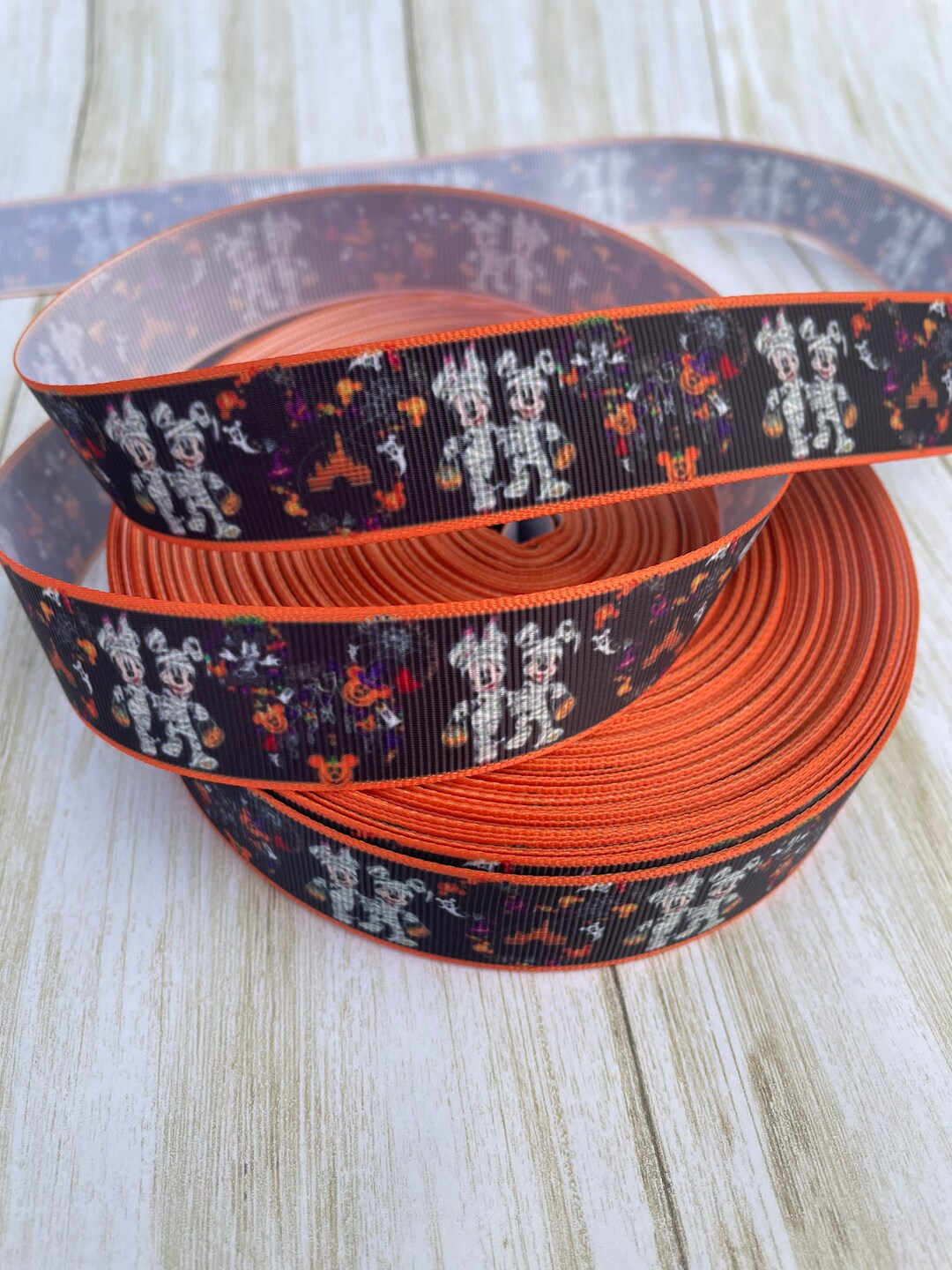 Mickey Halloween Ribbon | 1” Wide Ribbon | 3 Yards - Etsy