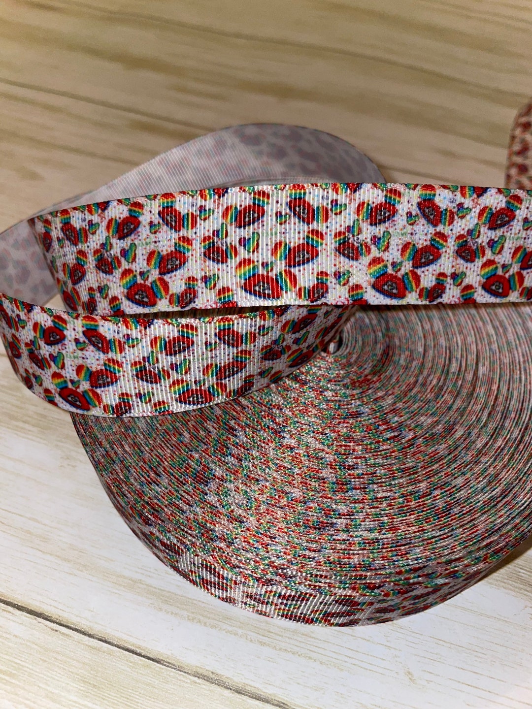 3 Yards of 1 Wide Ribbon Disney Ribbon Ribbon for Party Rainbow Ears on ...