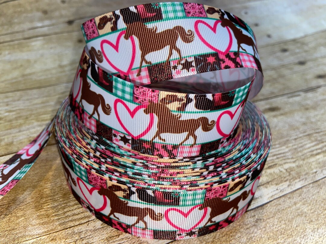 1 1/2” Wide Ribbon | 3 Yards | Cowgirl Ribbon | Country Ribbon | Horses ...