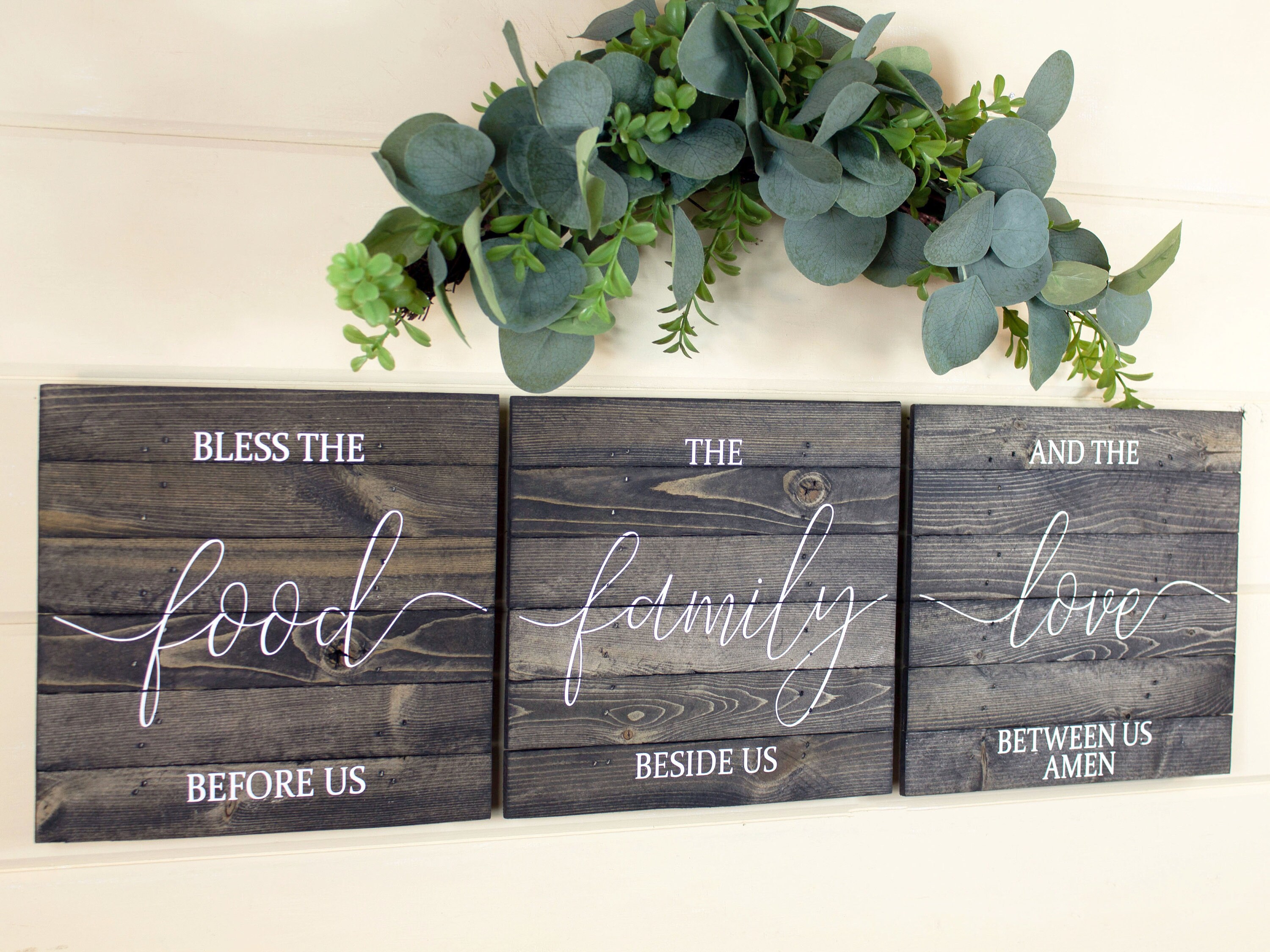 Bless the Food Before Us Sign Set.dining Room Sign Modern.housewarming ...