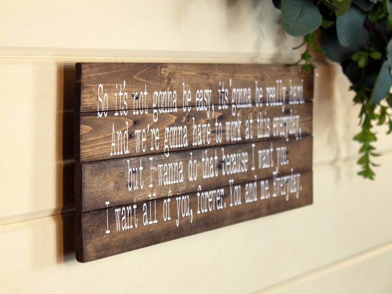 The Notebook Movie Quote Sign|its Not Gonna Be Easy|you and Me Everyday ...