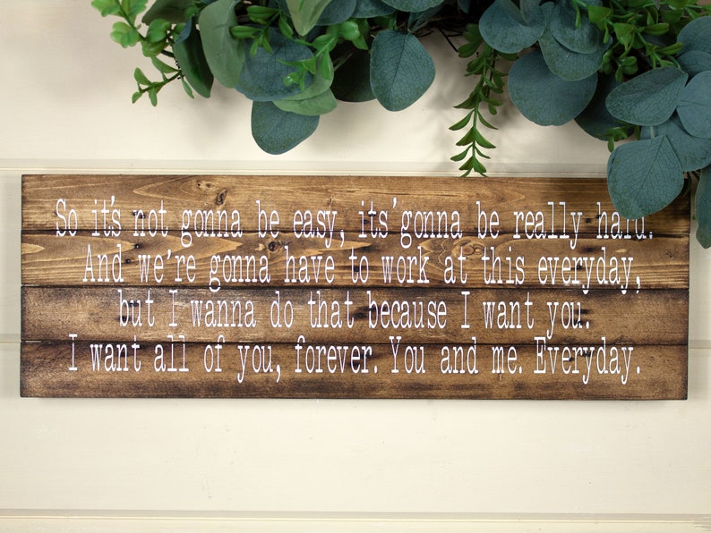 The Notebook Movie Quote Sign|its Not Gonna Be Easy|you and Me Everyday ...