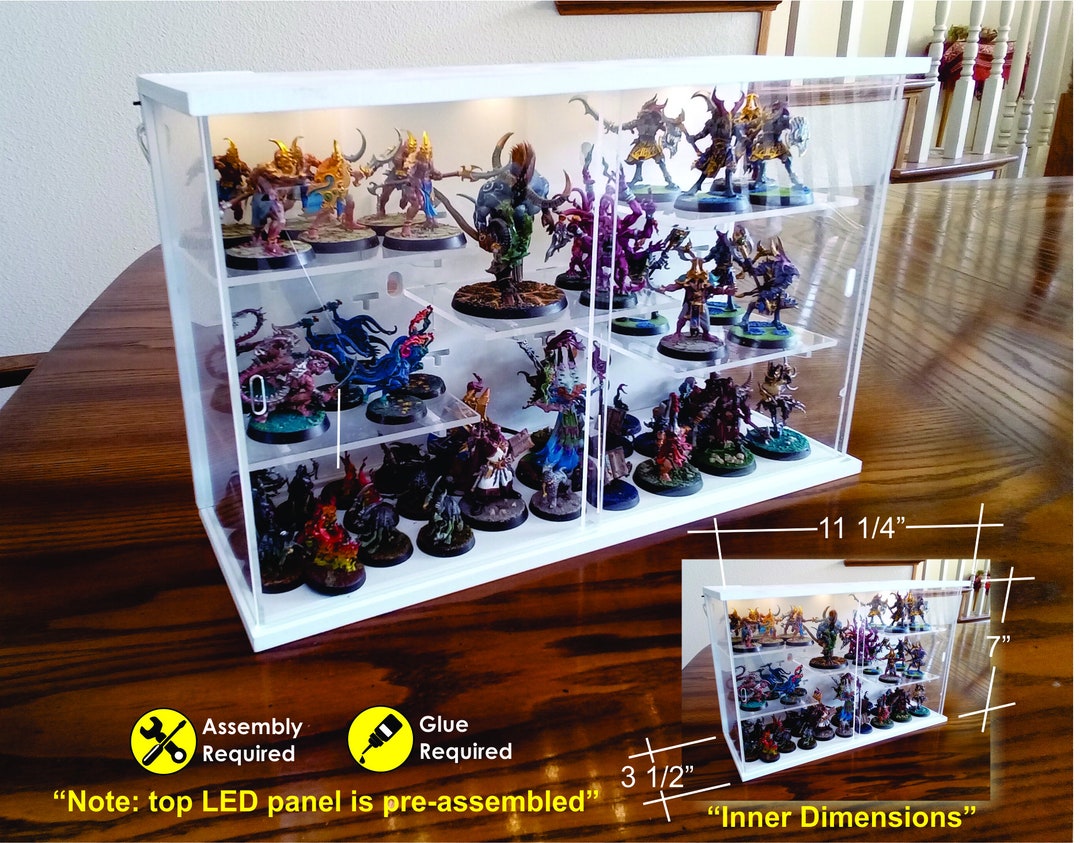 Display Case - Deluxe (7" High X 3 1/2" Deep X 11 1/4" Wide) LED Lights ...