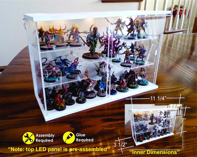 Display Case - Deluxe (7" High X 3 1/2" Deep X 11 1/4" Wide) LED Lights ...