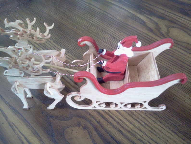 Santa Sleigh With Reindeers, Wood Kit, Hobby, Assemble - Etsy