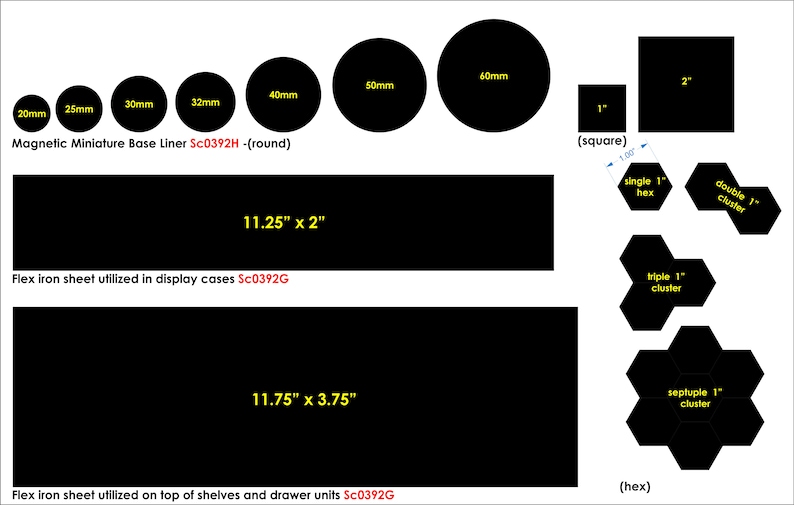 Magnetic Miniature Base Liner, Adhesive Backing - Etsy