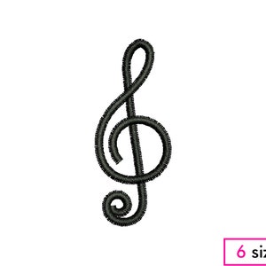 Mini Treble Clef Machine Embroidery Design Treble Clef - Etsy