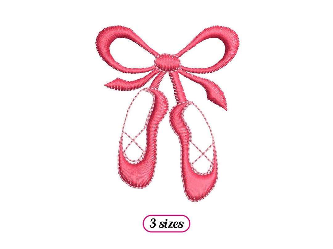 Mini Ballet Shoes Machine Embroidery Design – Ballerina Pointe Dancing ...