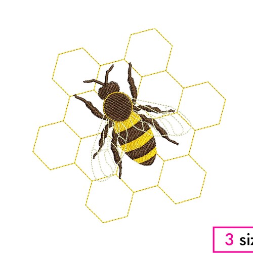 Bee Embroidery Design - Etsy