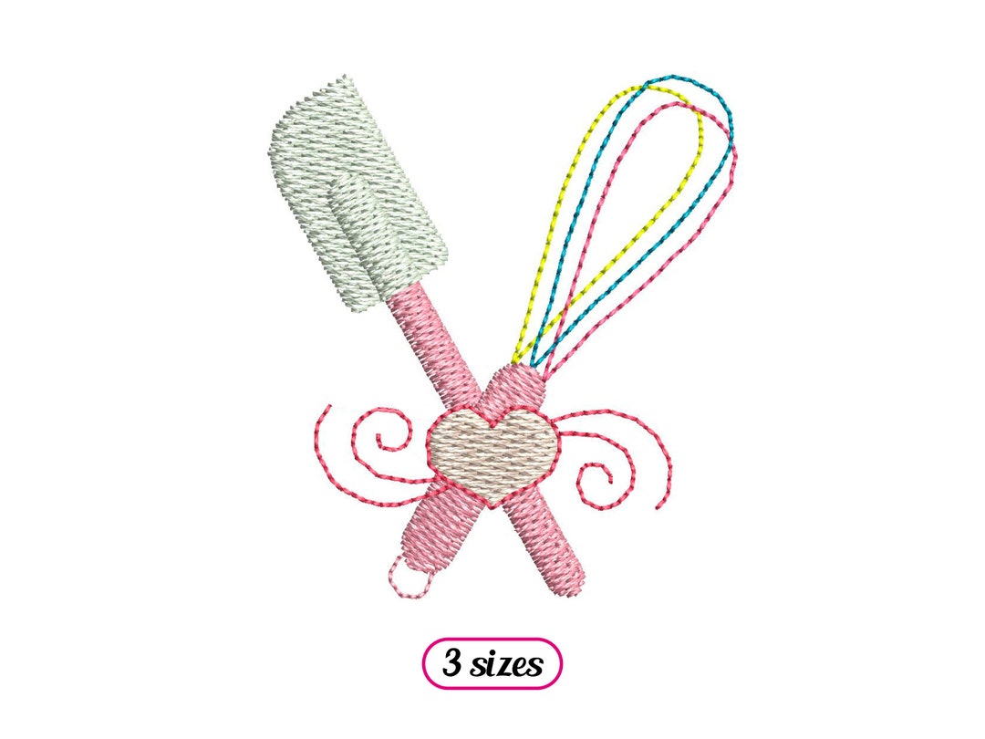 Mini Baking Tools Spatula Whisk Machine Embroidery Design - 3 Sizes ...