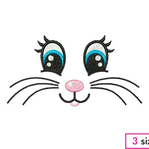 Bunny Face Machine Embroidery Design Cute Rabbit Face Cat - Etsy