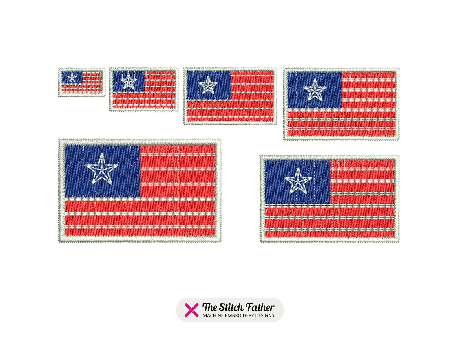 Mini American Flag Machine Embroidery Design – Tiny United States Flag ...