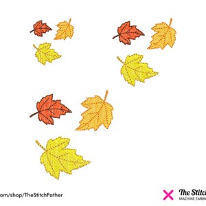 Mini Autumn Leaves Machine Embroidery Design Small Thanksgiving Maple ...