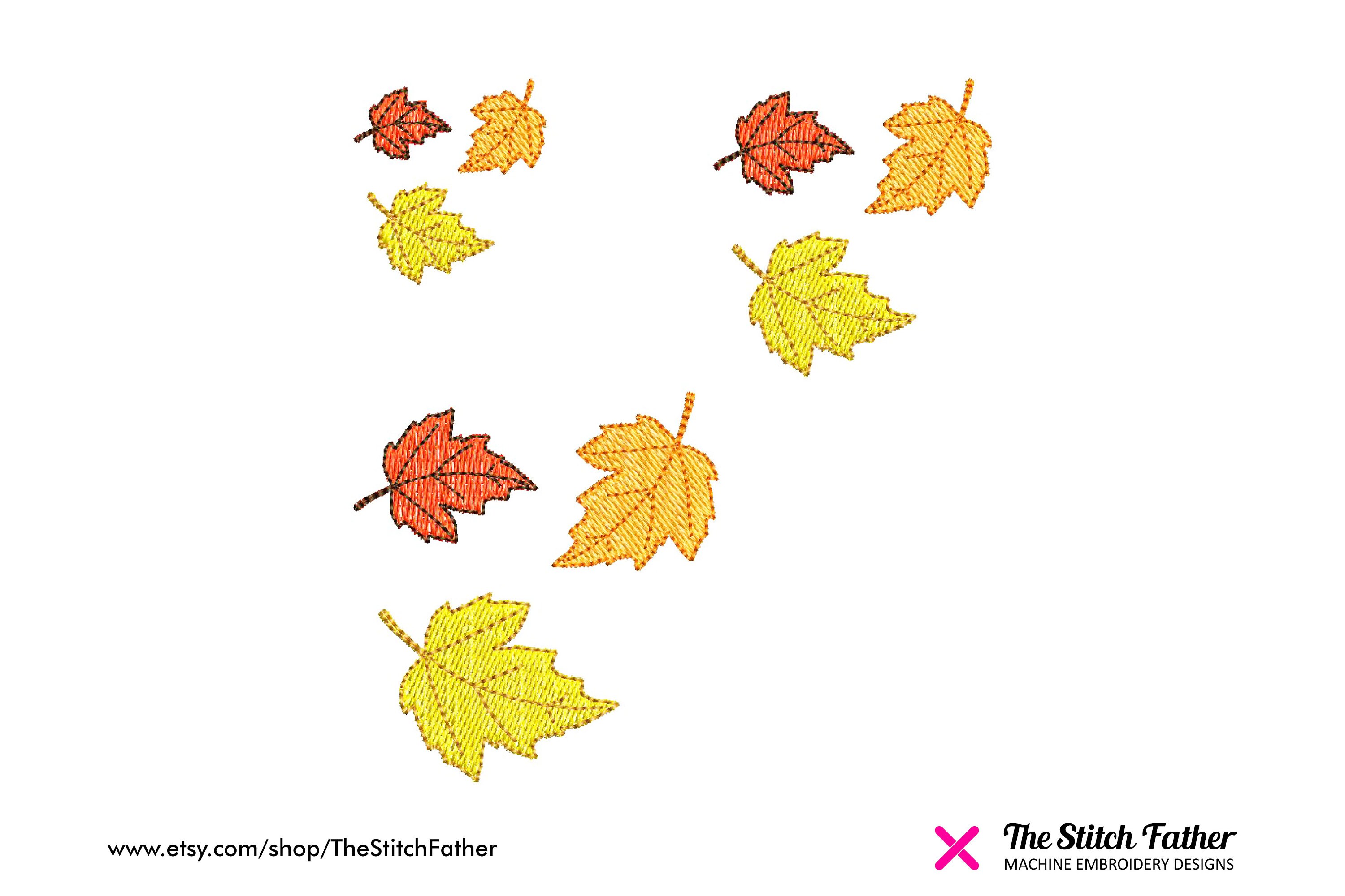 Mini Autumn Leaves Machine Embroidery Design Small - Etsy