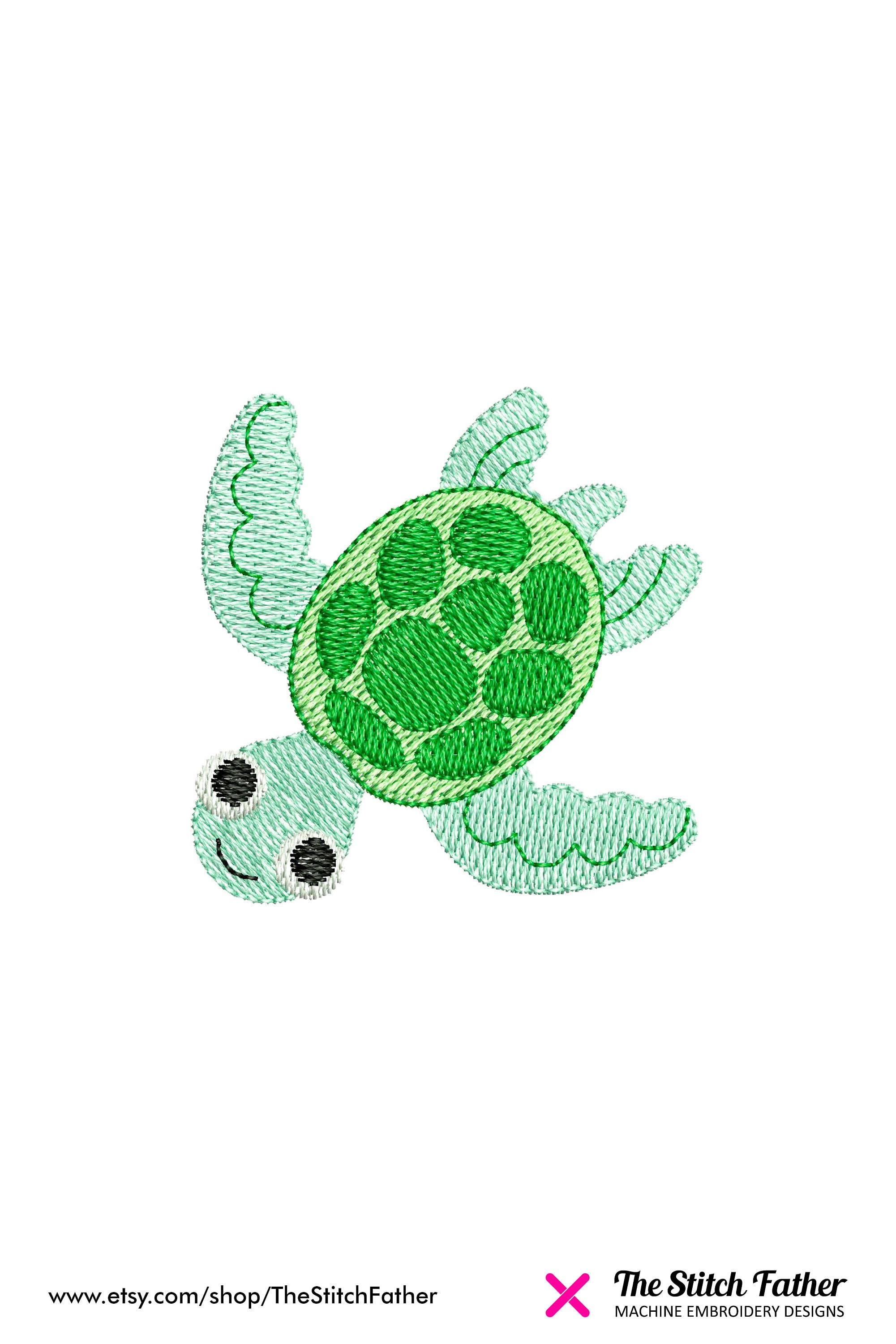 Mini Turtle Machine Embroidery Design Cute Smiling Turtle - Etsy