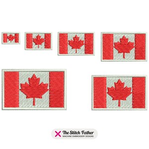 Mini Canada Flag Maple Leaf Machine Embroidery Design - 6 Sizes ...