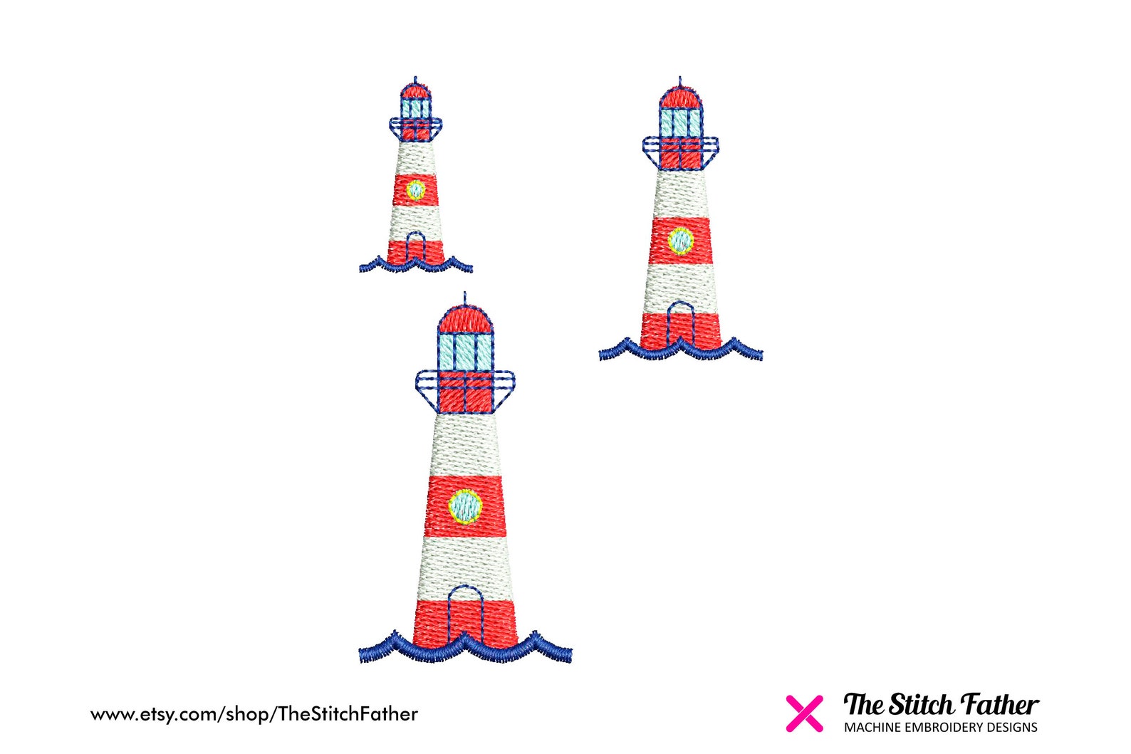 Mini Lighthouse Machine Embroidery Design Light Station | Etsy