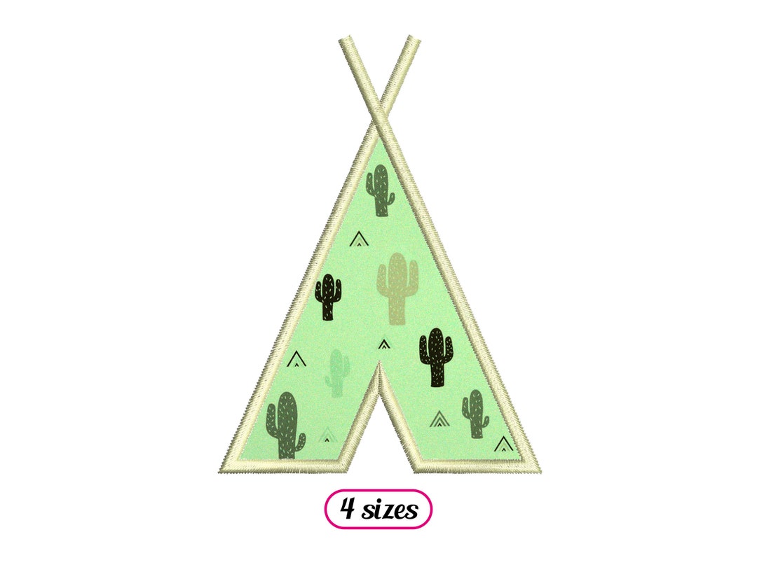 Tepee Applique Machine Embroidery Design – Indian Teepee Applique ...
