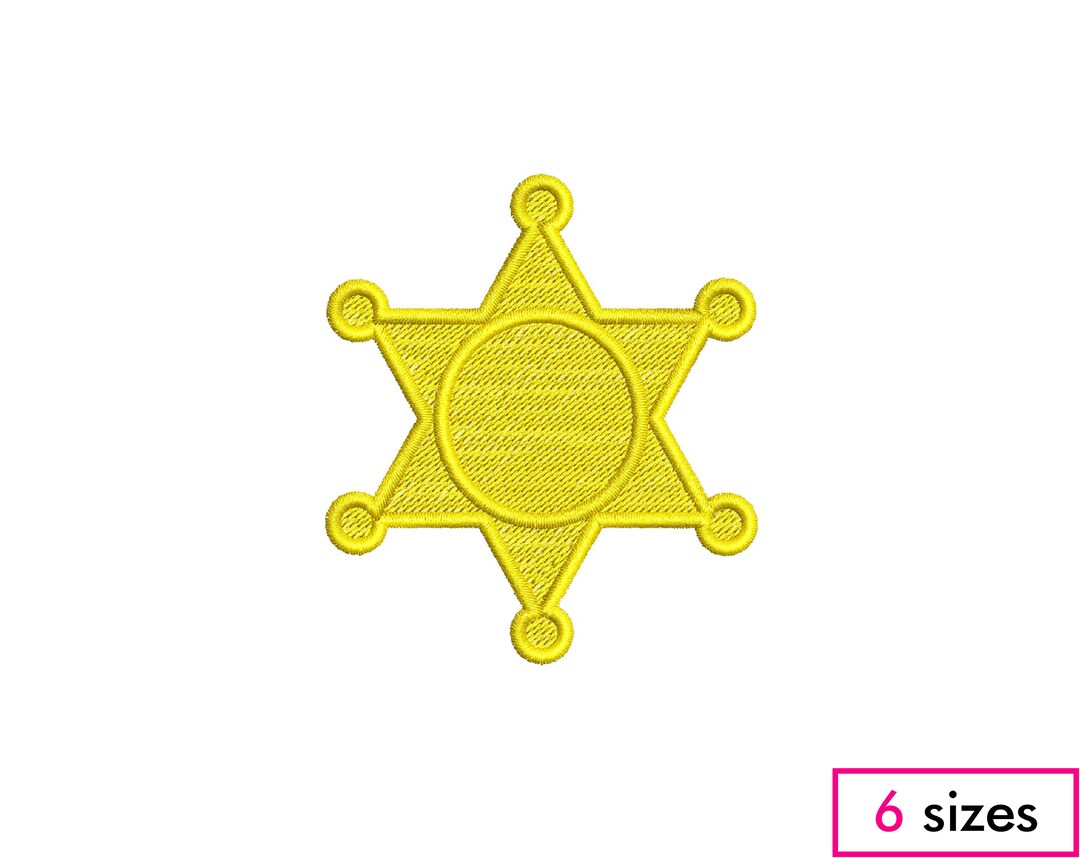 Mini Sheriff Star Badge Machine Embroidery Design 6 Sizes - Etsy