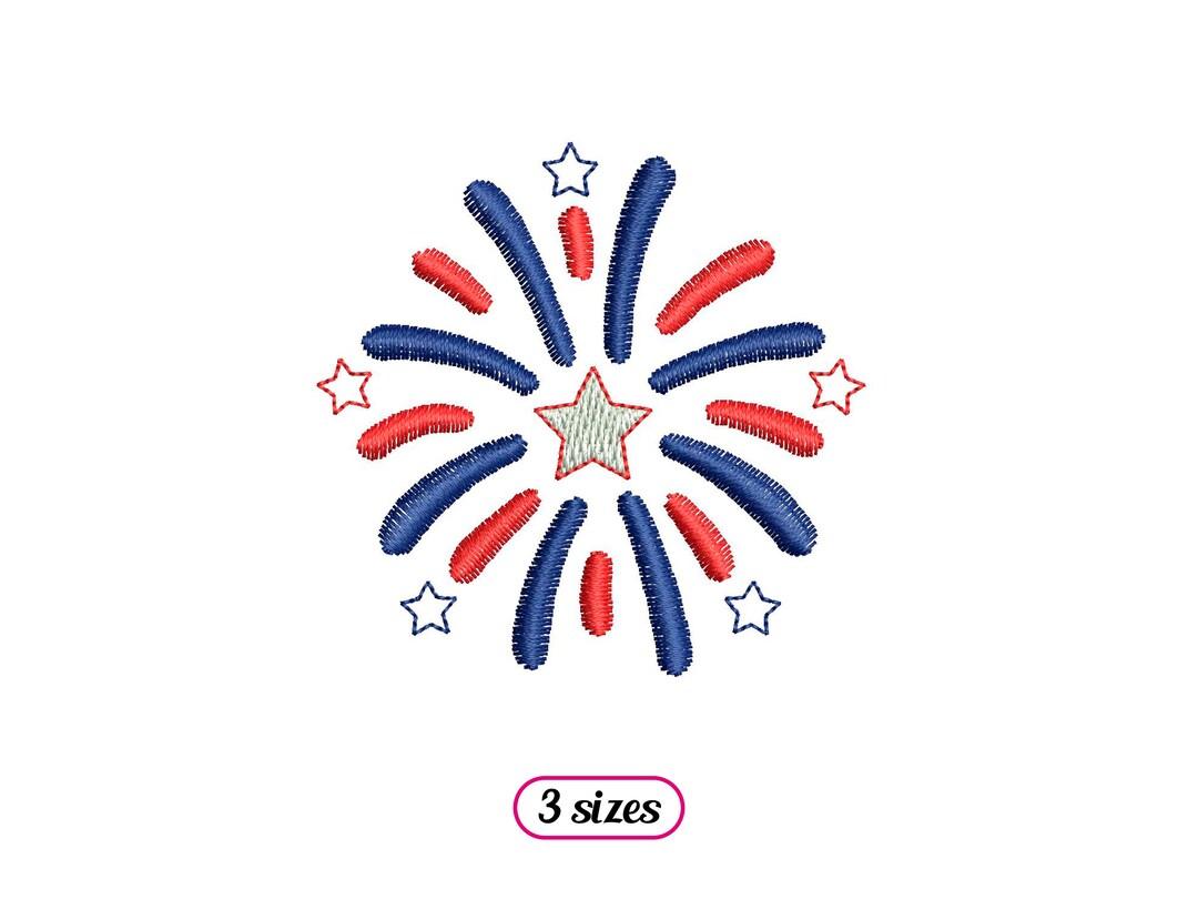 Mini USA Firework Machine Embroidery Design – United States Patriotic ...