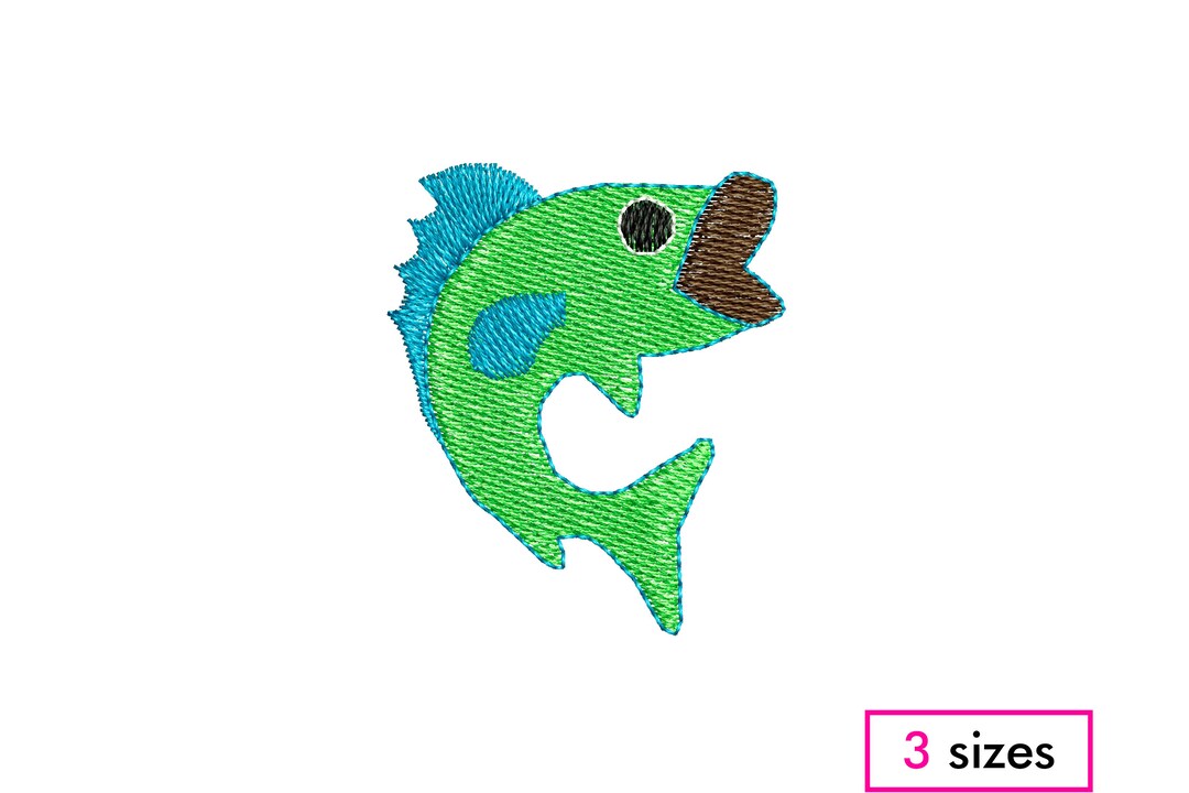 Mini Fish Machine Embroidery Design Fishing Fish Catch Big - Etsy